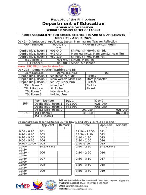 Room Assignment Demo Hrmpsb Pdf Public Administration Social Institutions