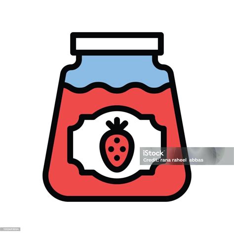 딸기 잼 항아리 관련 과자 와 사탕 벡터 와 편집 가능한 스트로크 개념에 대한 스톡 벡터 아트 및 기타 이미지 개념 과일 딸기 Istock