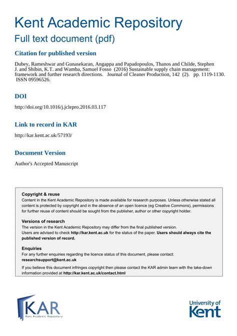 Pdf Sustainable Supply Chain Management Framework And Further Dokumen Tips