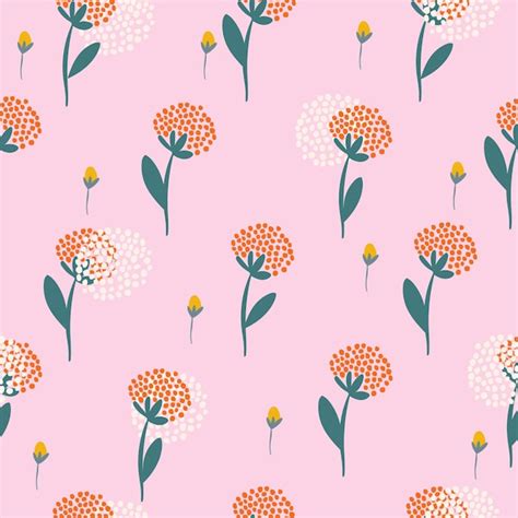 원활한 추상 꽃 패턴입니다 직물 포장 섬유 벽지에 대 한 벡터 꽃 배경 프리미엄 벡터