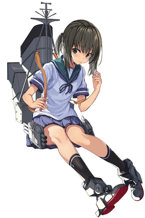 Safebooru 1girl Bare Legs Black Hair Black Socks Blue Neckerchief
