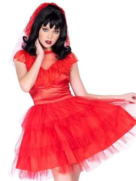 Leg Avenue Beetle Bride Goth Lace Costume Dress With Lace Veil