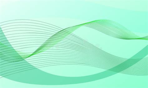 Green Lines Curves Wave With Soft Gradient Abstract Background Stock Vector Illustration Of