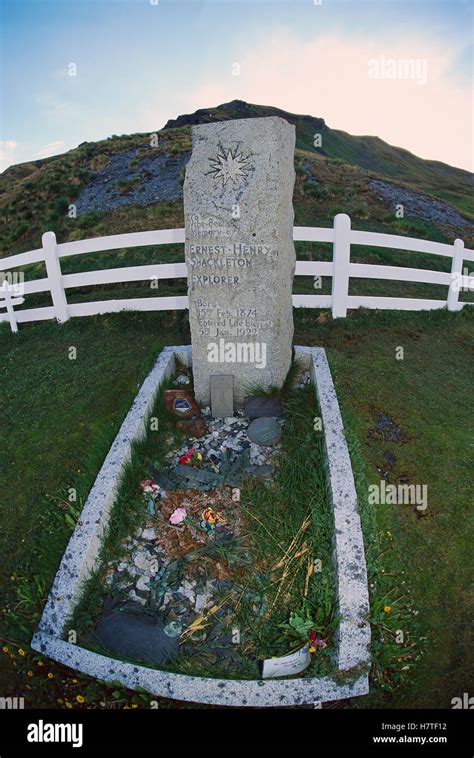The Grave Of British Explorer Ernest Shackleton South Georgia Island
