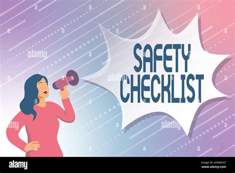 Writing Displaying Text Safety Checklist Business Concept List Of Items You Need To Verify