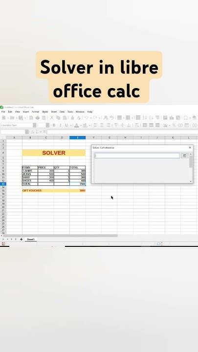 How To Use Solver In Libreoffice Calc Step By Step Tutorial Youtube