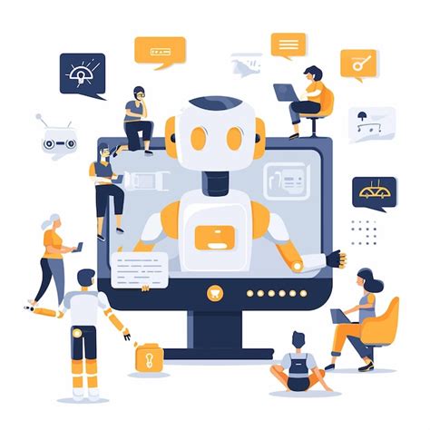 Premium Vector Tiny People Chatting With Chatbot On Computer