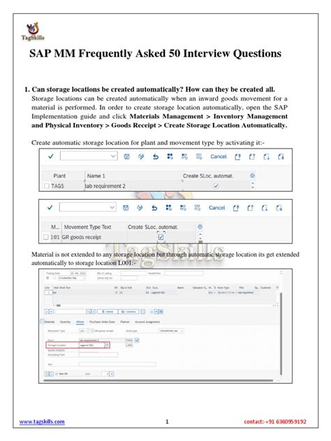 Sap Mm Frequently Asked 50 Qanda With Screenshots 1 Pdf Pdf Business Supply Chain Management