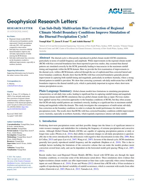 Pdf Can Sub‐daily Multivariate Bias Correction Of Regional Climate Model Boundary Conditions