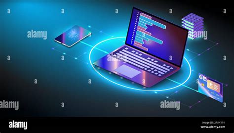 Laptop With Shield Cyber Security Concept 3d Laptop And Cloud Data Under The Protection Cyber