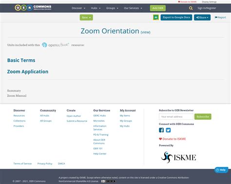 Zoom Orientation Oer Commons
