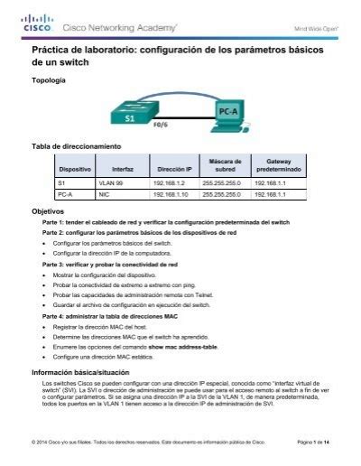2 1 1 6 Lab Configuring Basic Switch Settings