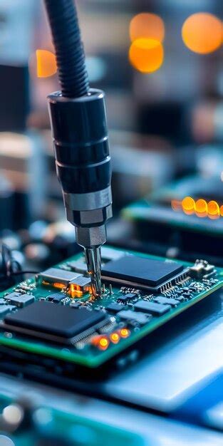 Electronics Assembly Line With Precision Tools Premium Ai Generated Image