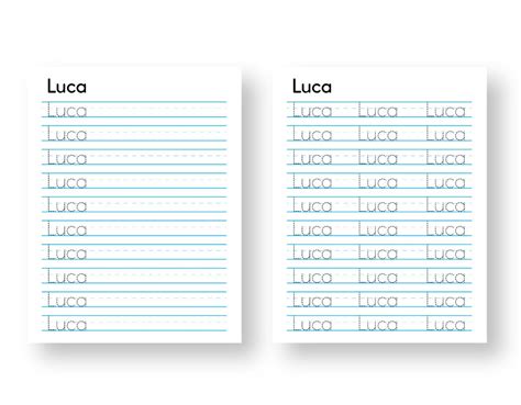 Printable Custom Name Tracing Worksheets Etsy