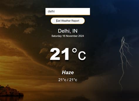 Live Weather Report Project In Html5 With Source Code And Report Download Kashipara