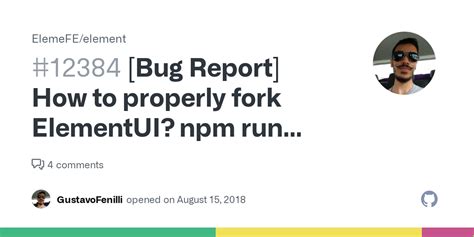 Bug Report How To Properly Fork Elementui Npm Run Dev Gets This Dependency Was Not Found
