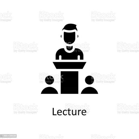 강의 벡터 솔리드 아이콘 디자인 일러스트레이션 흰색 배경 Eps 10 파일에 교육 기술 기호 감독에 대한 스톡 벡터 아트 및 기타 이미지 Istock