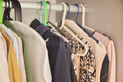 Functional Stylish Womens Closet Setup Wardrobe Stock Image Image Of
