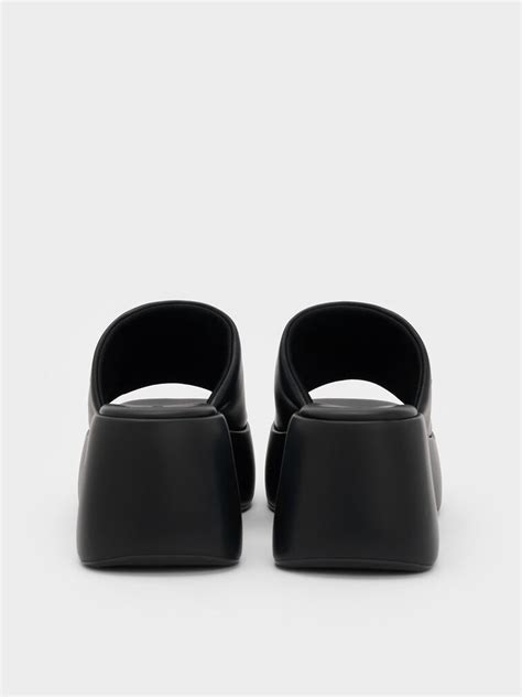 Square Toe Platform Wedges Black Charles And Keith Vn