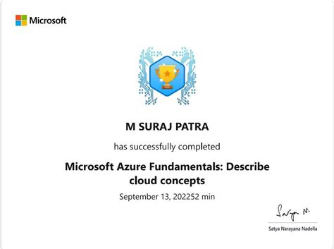 Suraj Patra On Linkedin Successfully Completed Of Microsoft Azure Fundamentals