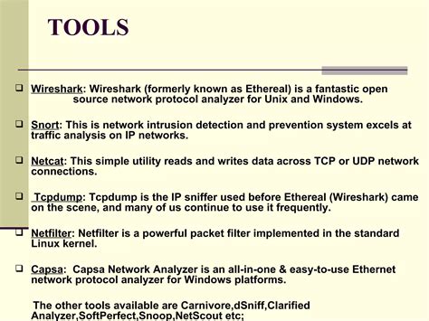 Network Protocol Analyzer Ppt Computer Networking Computing