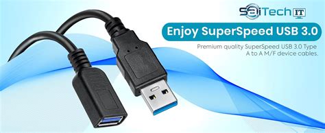 Amazon Com SaiTech IT Pack Short Length Feet USB Extension Cable USB A Male To