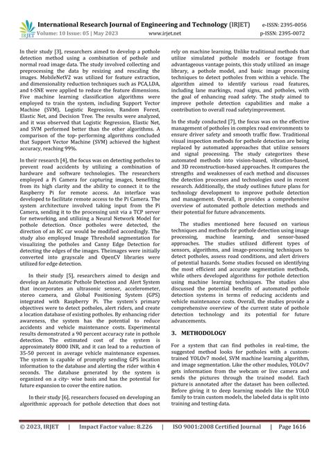 Pothole Detection Using Ml And Dl Algorithms Pdf Technology