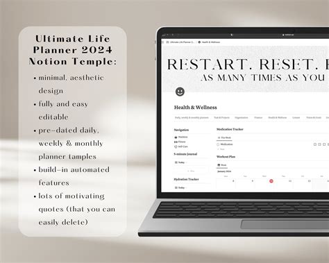 2024 Notion Life Planner Template All In One Notion Dashboard That
