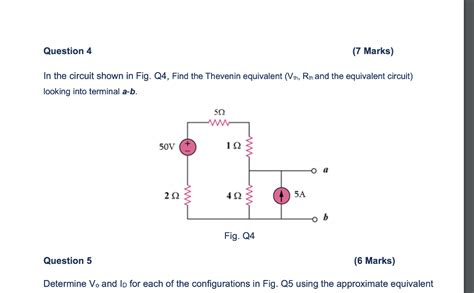 Solved Question 4 7 Marks In The Circuit Shown In Fig Q4