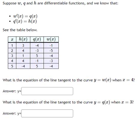 Solved Suppose W Q And H Are Differentiable Functions And Chegg Com