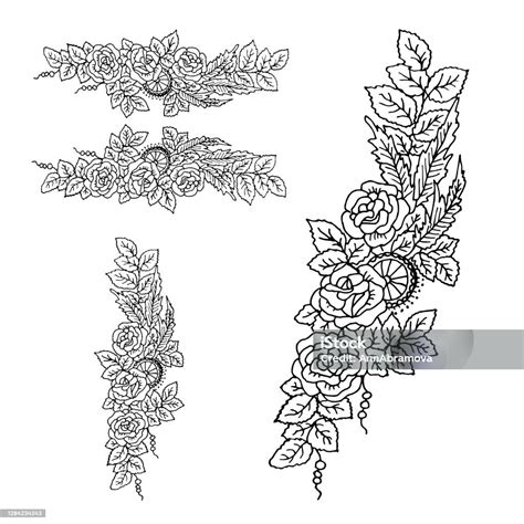 아름 다운 색상 패턴입니다 흰색 배경에 장미에서 장식 컬러 북 벡터 일러스트레이션의 패션 그리기에 대한 스톡 벡터 아트 및 기타 이미지 Istock