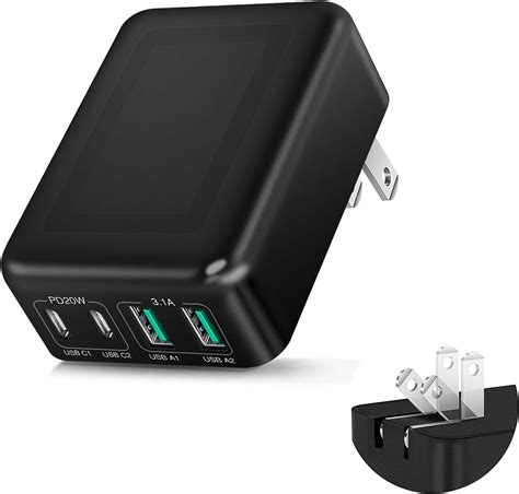 Amazon Usb 充電器・40w タイプc Iphone 急速充電器 4ポート・折り畳み式 And 超薄型【pse認証】マルチポートtype C 電源アダプタプラグ Iphone