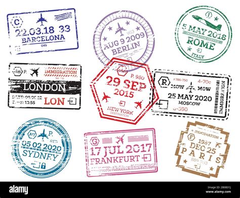 Paris Passport Stamp Vector