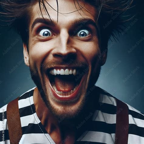 Man Is Going Crazy In Close Up Going Insane Mental Illness Or Disease