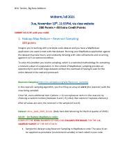 Midterm Pdf NYU Tandon Big Data Midterm Midterm Fall 2021 Due