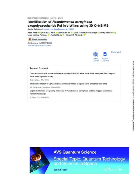 Identification Of Pseudomonas Aeruginosa Exopolysaccharide Psl In