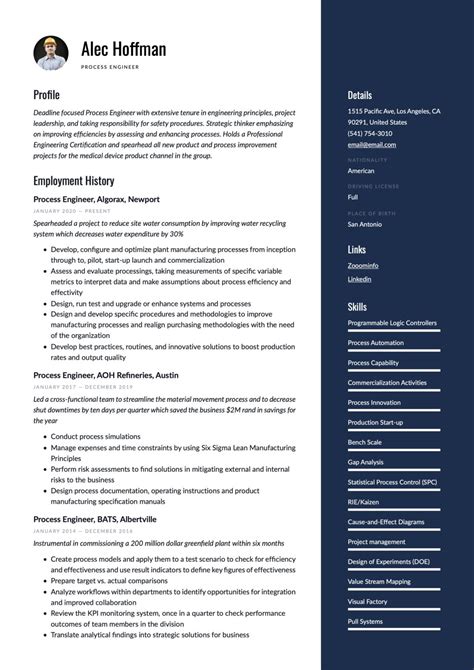 17 Process Engineer Resume Examples And Guide Pdf