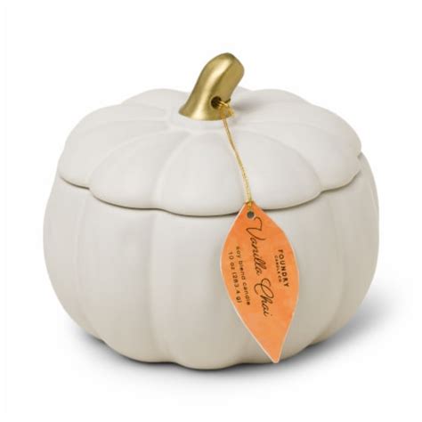Foundry Candle Co 10 Oz Vanilla Chai Scented Pumpkin Jar Candle Fall