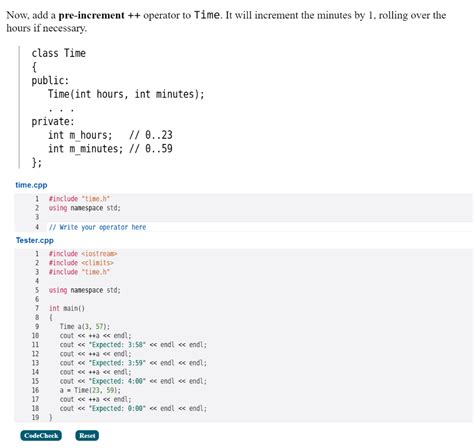 Solved Now Add A Pre Increment Operator To Time It Will