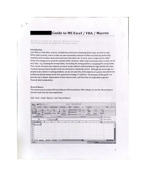 A Trade Support Guide To Macros And Vba For Ms Excel Pdf