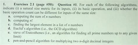 Solved 1 Exercises 21 Page 50 Question 1 For Each Of
