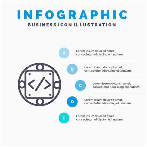 Code Custom Implementation Management Product Line Icon With 5 Steps