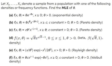Solved Let X1 Xn Denote A Sample From A Population With Chegg Com