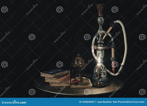 Shisha Hookah Together With Book With Candles Shisha Concept Stock Image Image Of Juicy