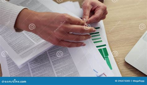 Closeup Of Woman Hands Placing Paperclip On Document Stock Video Video Of Metallic Placing