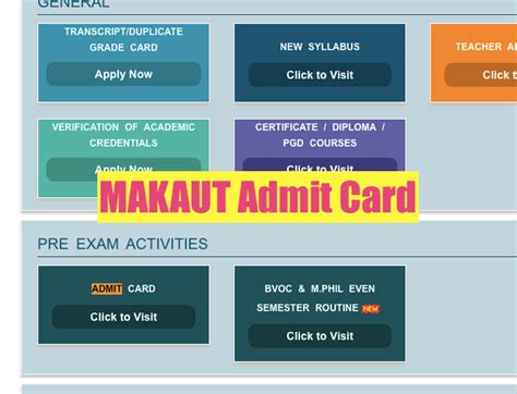 Makaut Admit Card 2024 Bca Btech Semester Exam