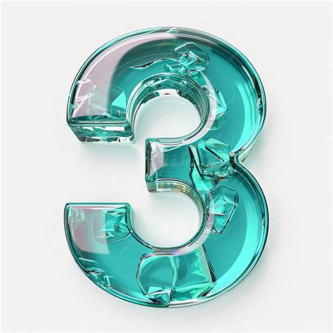 Premium Photo Numerical Number Three In Creative Digital Art Style