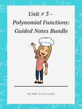 NC Math Unit Polynomial Functions Guided Notes Bundle