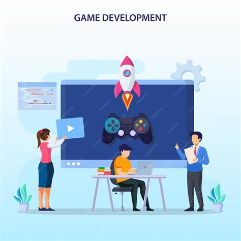 Premium Vector Game Development Concept Game Design Digital