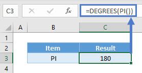 Excel DEGREES Function Convert Radians To Degrees